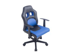 4066708666500 - Kinder Bürostuhl Funny Kunstleder Schwarz Blau