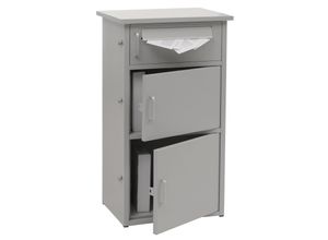 4057651769523 - Paketkasten MCW-O51 Paketbox Paketfach Paketstation Briefkasten 3 Fächer Stahl 89x49x38cm ~ hellgrau