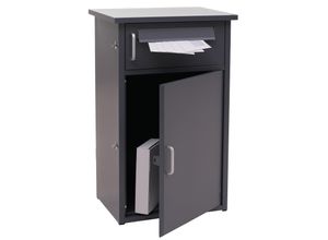 4057651769332 - Paketkasten MCW-O51 Paketbox Paketfach Paketstation Briefkasten 2 Fächer Stahl 78x49x38cm ~ dunkelgrau