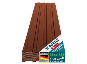 4066088652452 - Karat homeliving Trapezblech Wand- & Dachverkleidung Profilblech Braun 15 Stück