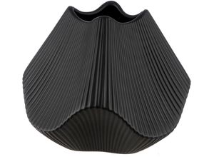4063387553770 - Tischvase GILDE Vase Lamellen H 185 cm schwarz B15cm H30cm T15cm Ø15cm Keramik Vasen