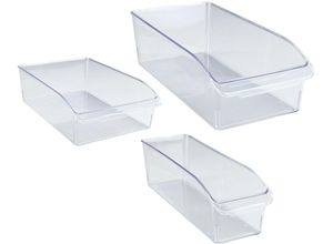 4008838347751 - Aufbewahrungssystem WENKO Kühlschrank-Organizer-Set transparent Kunststoff Lebensmittelaufbewahrungsbehälter Boxen für Vorräte & Lebensmittel für Kühlschrank & Vorratsschrank