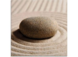4059745106214 - Glasbild ARTLAND Mini Zen Garten - Sand Bilder Gr B H 20 cm x 20 cm Zen 1 St beige (naturfarben) Glasbilder Bilder in verschiedenen Größen