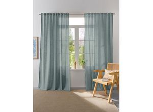 4068222337362 - Vorhang Linsdorf Gr 1 grün (grün mint) B140cm H160cm Polyester HOME AFFAIRE COLLECTION Gardinen Leinenstruktur halbtransparent
