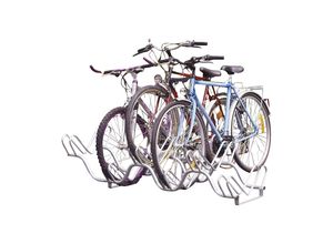 3234640038261 - Fahrrad-Ständer auf 2 Ebenen nebeneinander 6 Stellplätze Metalloptik