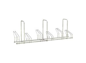 3234640056692 - Fahrradständer auf 2 Ebenen nebeneinander 6 Stellplätze Metalloptik