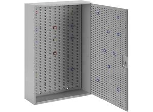 4061753018564 - eurokraft basic Schlüsselschrank lichtgrau RAL 7035 HxBxT 550 x 380 x 130 mm für 90 Haken