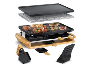 4260692715316 - KESSER® Raclette-Grill mit Naturgrillstein Grillplatte Tischgrill für 8 Personen Elektrogrill Raclette Grill antihaftbeschichteter Grillplatte 8 Pfannen und Holzspatel 1200W 4260692715316 - KESSER® Raclette-Grill mit Naturgrillstein Grillplatte Tischgrill für 8 Personen Elektrogrill Raclette Grill antihaftbeschichteter Grillplatte 8 Pfannen und Holzspatel 1200W