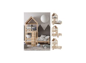 4251421961500 - Kinderbett Teddy 90x200cm Spielturm Bett Spielbett Jugendbett Hausbett Natur 4251421961500 - Kinderbett Teddy 90x200cm Spielturm Bett Spielbett Jugendbett Hausbett Natur