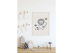 4055065154362 - Bild KOMAR Scribble Lion bunt (farbe bild(er) bunt) B50cm H70cm Holz Papier Bilder Wandbild zur Dekoration - ohne Rahmen