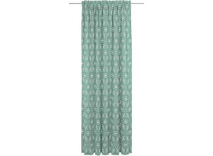 4004567310707 - Vorhang ADAM Retro Floret Gr 1 blau (petrol) B142cm H145cm Jacquard Baumwolle Gardinen aus 100% Bio-Baumwolle Multifunktionsband (1St)