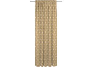 4004567310509 - Vorhang ADAM Retro Floret Gr 1 gelb (curry) B142cm H145cm Jacquard Baumwolle Gardinen Blickdichter Vorhang Retro Floret aus Bio-Baumwolle Made in Germany