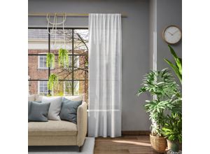 4006470481741 - Vorhang NEUTEX FOR YOU Libre-ECO Gardinen Gr 245 cm Stangendurchzug 142 cm grau (hellgrau) Stangendurchzug Nachhaltig