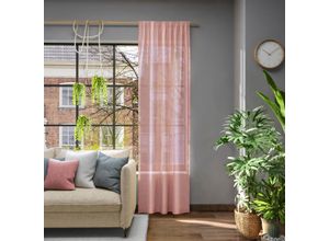 4006470481666 - Vorhang Libre-ECO Neutex for you! Stangendurchzug (1 St) halbtransparent Jacquard Nachhaltig rot