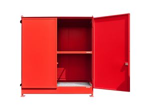 4052462061842 - Regalcontainer BAUER CEN 29-2 IBC Stahl Doppelflügeltor B 3175 x T 1500 x H 3465 mm rot
