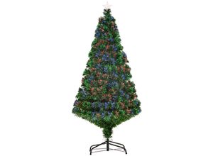 4250871202713 - Homcom - Weihnachtsbaum künstlicher Christbaum Tannenbaum led Lichtfaser Baum mit Metallständer Glasfaser-Farbwechsler grün 150 cm - Grün 4250871202713 - Homcom - Weihnachtsbaum künstlicher Christbaum Tannenbaum led Lichtfaser Baum mit Metallständer Glasfaser-Farbwechsler grün 150 cm - Grün