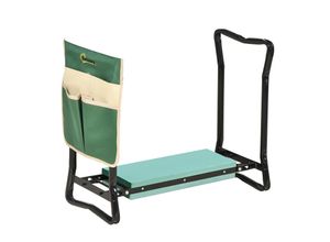4250871283729 - Kniebank Klappbarer Gartenhocker 2-in-1 Kniehilfe mit Werkzeugtasche EVA-Schaumstoff 58 x 28 x 49 cm