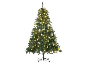 4250871260461 - Tannenbaum inkl Christbaumkugeln grün 112 x 180 cm (ØxH) Weihnachtsbaum Christbaum LED Xmas tree Lichtfaser