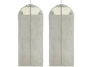 4008838466667 - Kleidersack WENKO Modell Balance grau (taupe) B H L 60cm x 180cm Kleidersäcke 60 x 180 cm lang atmungsaktiv mit Reißverschluss & Sichtfenster