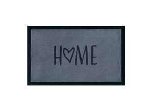 4255636665963 - NYVI Fußmatte Writing - Langlebig Anti-Rutsch für Innen und Außen Größe45x75 cm FarbeHome Grau