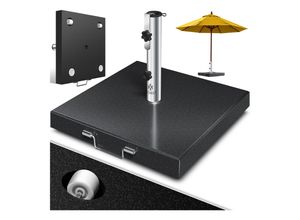 4260729118516 - KESSER® Granit Sonnenschirmständer mit Edelstahlrohr Hochwertiger Schirmständer Sockel 25KG - für Schirmstöcke bis 16-48 mm Inkl Transport Griff Garten Balkonschirmständer