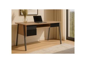 4057651792736 - Schreibtisch MCW-O40 Bürotisch Computertisch MDF Metall Melamin 78x120x60cm ~ natur