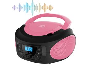 4260633470885 - Tragbarer CD-Player Kinder Radio CD MP3 USB Boombox pink