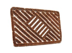 4255636656138 - NYVI Fußmatte Grid - Rutschfest Wetterfest Hygienisch für Innen und Außen FarbeNatur Größe45x75 cm