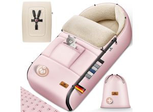 4260663285992 - KIDIZ® Babyfußsack Baby Fußsack Winterfußsack Babyschale mit Reißverschluss Kuschelsack Babydecke Kinderwagen waschbar verschließbarer Kopfteil Tasche passend für alle Kinderwagen
