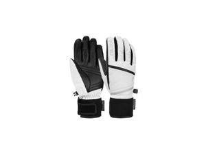 4060485347201 - Skihandschuhe REUSCH Tessa STORMBLOXX™ Damen Gr 65 schwarz-weiß (weiß schwarz) 65% Polyester 30% Ziegenleder 5% Elasthan mehrfarbig Handschuhe aus wasserdichtem und atmungsaktivem Material