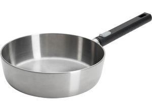 4054359044129 - Schmorpfanne WOLL Logic Steel silber (silberfarben schwarz) H7cm Ø24cm Pfannen 5-Schicht-Aufbau