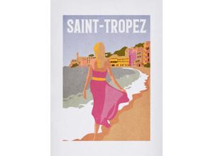 4055065176708 - Wandbild »Vintage Travel Saint-Tropez« (1 St) Deutsches Premium-Poster Fotopapier mit seidenmatter Oberfläche und hoher Lichtbeständigkeit Für fotorealistische Drucke mit gestochen scharfen Details und hervorragender Farbbrillanz