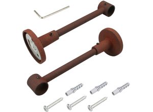 4016318201684 - Träger Gardinenstangenhalterungen Gr Ø 16 cm braun (rostbraun) Gardinenstangenhalter Gardinenstangenhalterungen für Gardinenstangen Ø 16 mm
