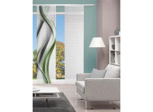 4056751538411 - Schiebegardine VISION S CARA Gr 1 grün B60cm H260cm Polyester Gardinen Schiebevorhang Bambusoptik Digitaldruck