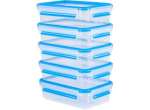 4009049535012 - Frischhaltedose Clip & Close Set rechteckig 100 % dichte Aufbewahrungsboxen blau (transparent blau) B14cm H55cm L20cm Kunststoff Lebensmittelaufbewahrungsbehälter spülmaschinen- gefrier- mikrowellenfest Made in Germany