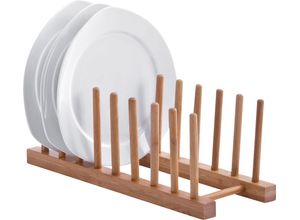4003368252780 - Geschirrständer ZELLER PRESENT beige (natur) B34cm H12cm T125cm Holz teilmassiv Geschirrständer aus Bambus für bis zu 8 Teller