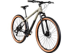 4250845958462 - Toxic Mountainbike Hardtail 29 Zoll für Erwachsene MTB Fahrrad 21 Gang Federgabel Scheibenbremsen schwarz beige 40 cm