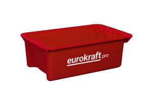 4053133004694 - eurokraft pro Drehstapelbehälter aus lebensmittelechtem Polypropylen Volumen 6 Liter VE 4 Stk Wände und Boden geschlossen rot