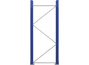 4061753239020 - eurokraft pro Palettenregal-Stützrahmen zerlegt enzianblau RAL 5010   verzinkt HxT 2100 x 900 mm
