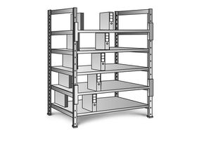 4260035210720 - Ordner- und Archiv-Steckregal verzinkt Höhe 1920 mm doppelseitig Boden-BxT 1000 x 600 mm Grundfeld kaiserkraft