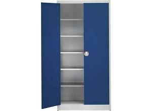 4250633344842 - Flügeltürenschrank Vollblechtüren 5 verzinkte Böden BxTxH 950x500x2200 mm ral 7035 5010