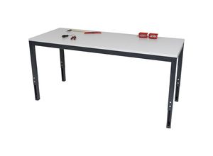 8697653683593 - eurokraft basic Höhenverstellbarer Arbeitstisch Vierkantrohr 45 x 45 mm Melaminplatte BxT 1200 x 700 mm