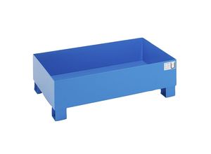 4061753003560 - eurokraft basic Stahl-Auffangwanne für 200-l-Fässer LxBxH 1200 x 800 x 360 mm ohne Zulassung blau pulverbeschichtet ohne Gitterrost