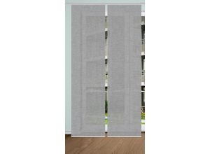4056751444309 - Schiebegardine HOME IN GREEN ESTRA Gr 1 grau B60cm H245cm Polyester Gardinen SET DIGITALDRUCKBAMBUSOPTIK RECYCELT