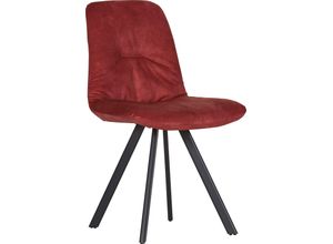 4061915258913 - Stuhl GUTMANN FACTORY rot (rostrot schwarz) 2 St Veloursstoff uni Metall Polyester Stühle