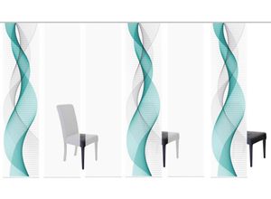 4056751343763 - Schiebegardine HOME WOHNIDEEN OPALIA 6ER SET Gr 1 blau (türkis) B60cm H245cm Microfaser Polyester Gardinen HxB 245x60