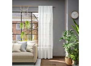 4006470481710 - Vorhang NEUTEX FOR YOU Libre-ECO Gardinen Gr 245 cm Stangendurchzug 142 cm weiß (wollweiß) Stangendurchzug Nachhaltig