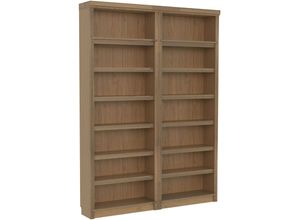 4067601443304 - Bibliothek HOME AFFAIRE Soeren Regale Gr B H T 160 cm x 220 cm x 29 cm 14 St offene Fächer braun (eiche) Home Affaire Mit viel Stauraum