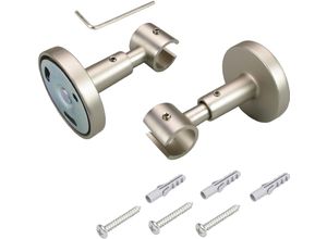 4016318280467 - Deckenträger für Gardinenstangen Gardinenstangenhalterungen Gr Ø 16 cm silberfarben (chromfarben matt) Gardinenstangenhalter Gardinenstangenhalterungen für Gardinenstangen Ø 16 mm