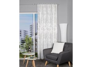 4056751378178 - Vorhang HOME WOHNIDEEN TAFITI Gr 1 silber (silberfarben) B140cm H245cm Polyester Gardinen HxB 245x140 Dekotsoff Jacquardgemustert